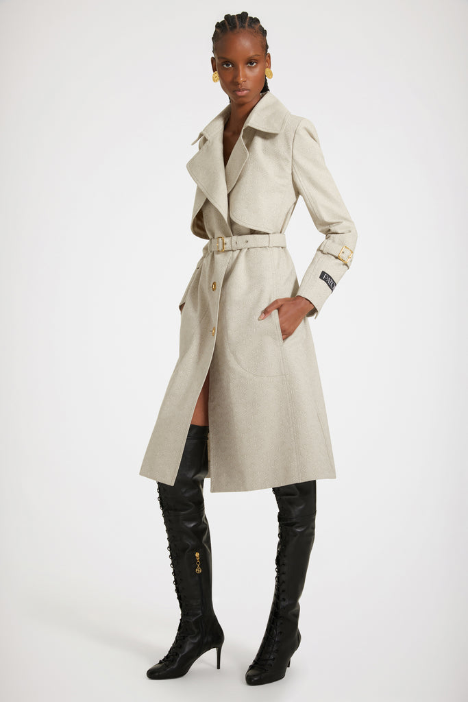 Patou | Trench coat in organic cotton jacquard