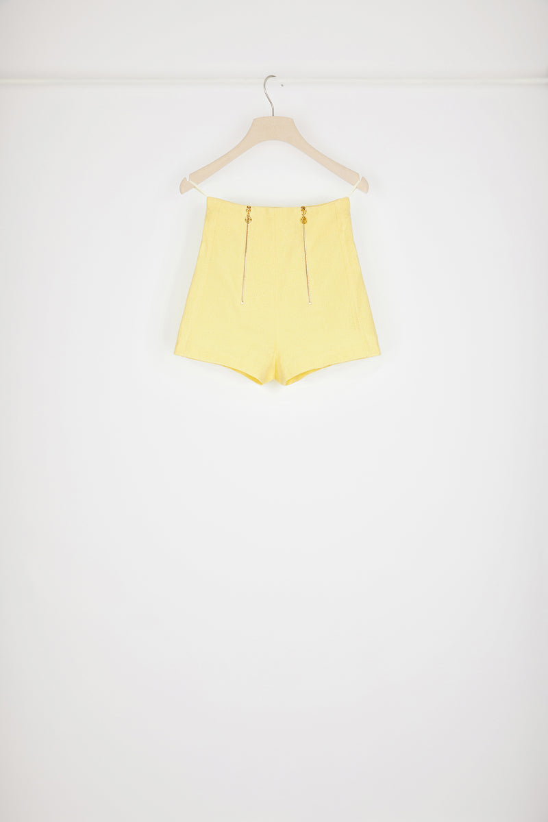 Patou | Zip-front shorts in cotton-blend tweed